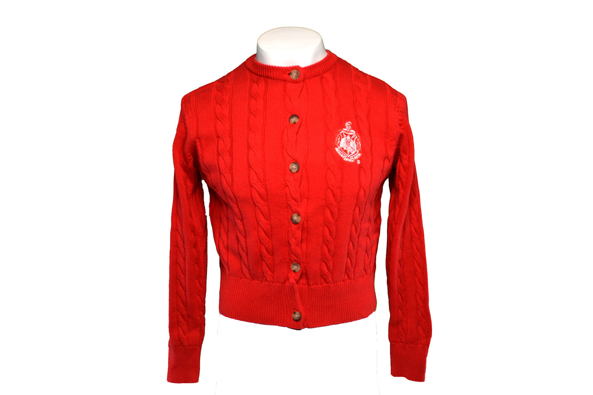 Delta Sigma Theta Red Button Down Sweater – Burning Sands