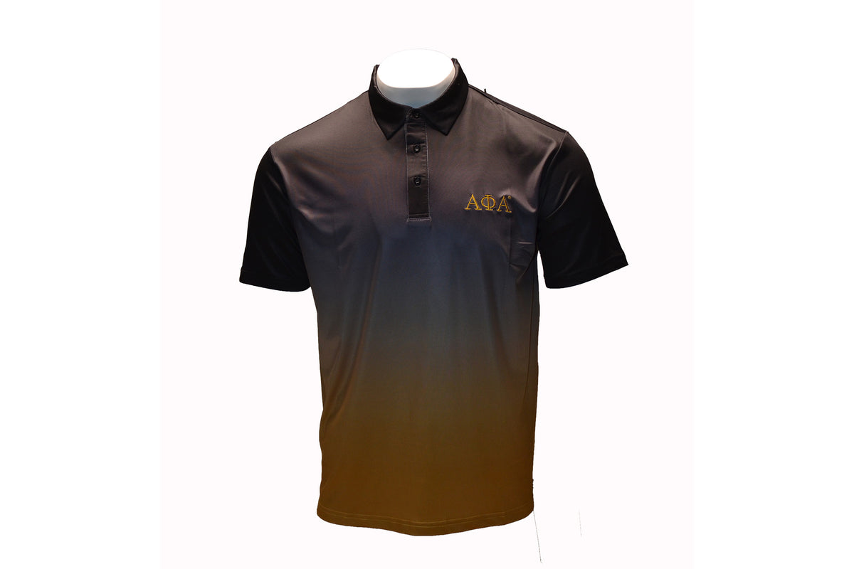 Alpha Phi Alpha Black and Old Gold Blended Polo – Burning Sands