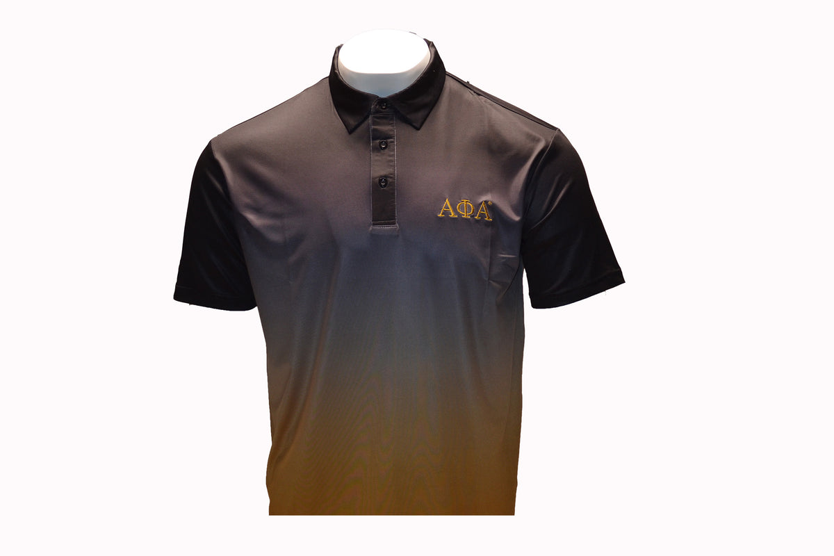 Alpha Phi Alpha Black and Old Gold Blended Polo – Burning Sands