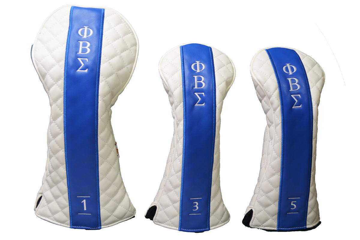 Phi Beta Sigma Golf Covers - White and Royal Blue (Set of 3) – Burning ...
