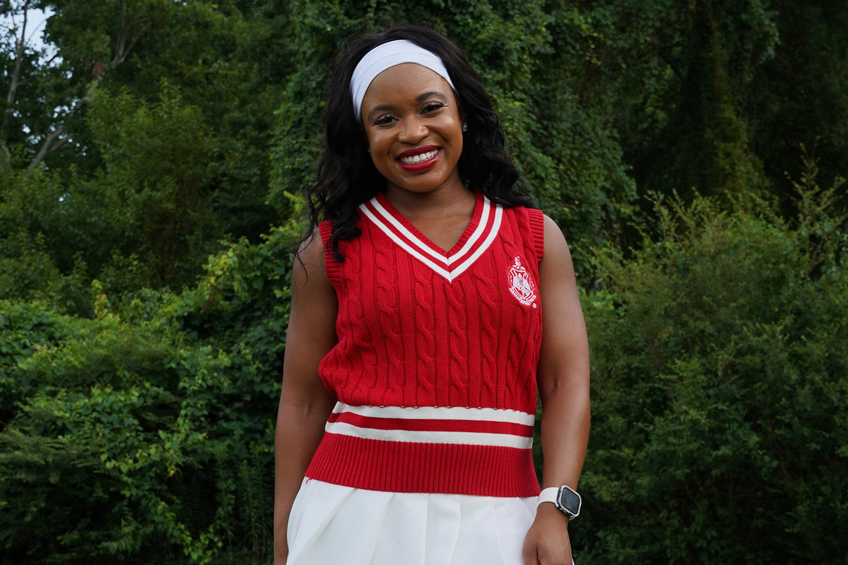 Delta Sigma Theta Red Sweater Vest – Burning Sands