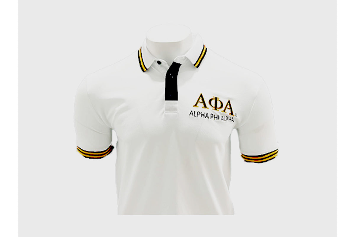 Alpha Phi Alpha White Multi Color Polo – Burning Sands