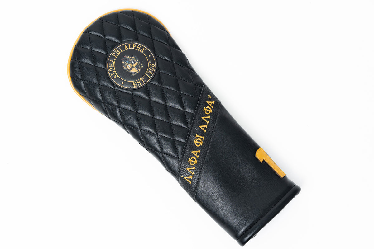 Alpha Phi Alpha Golf Covers -Black w Gold Trim (Set of 3) – Burning Sands